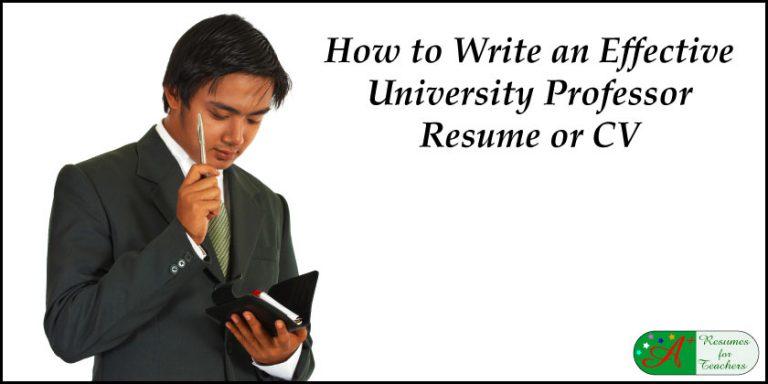 How to Write an Effective University Professor Resume